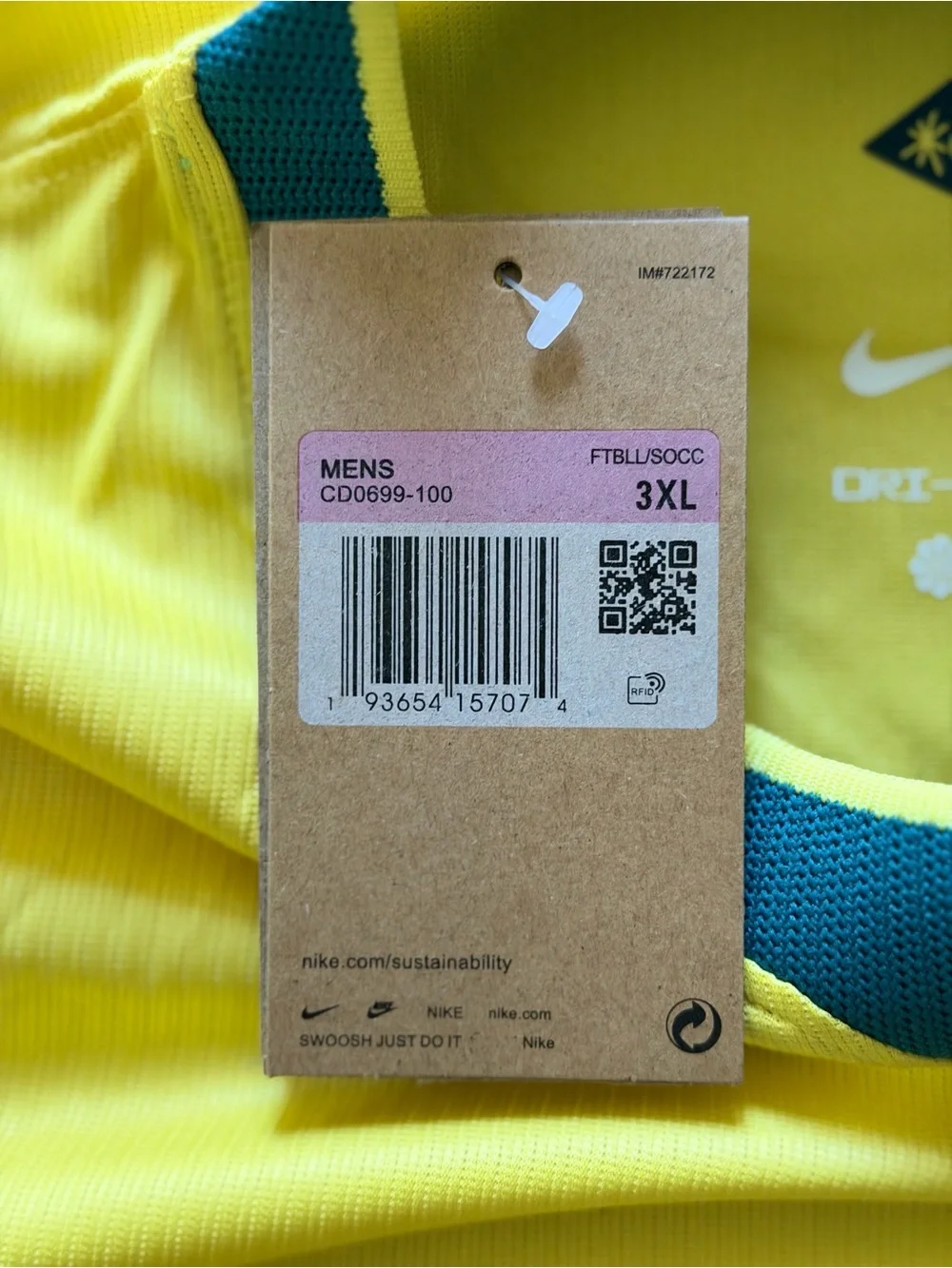 Nike | Shirts | Nike Brazil National Team Drifit Soccer Jersey Mens 3xl ...